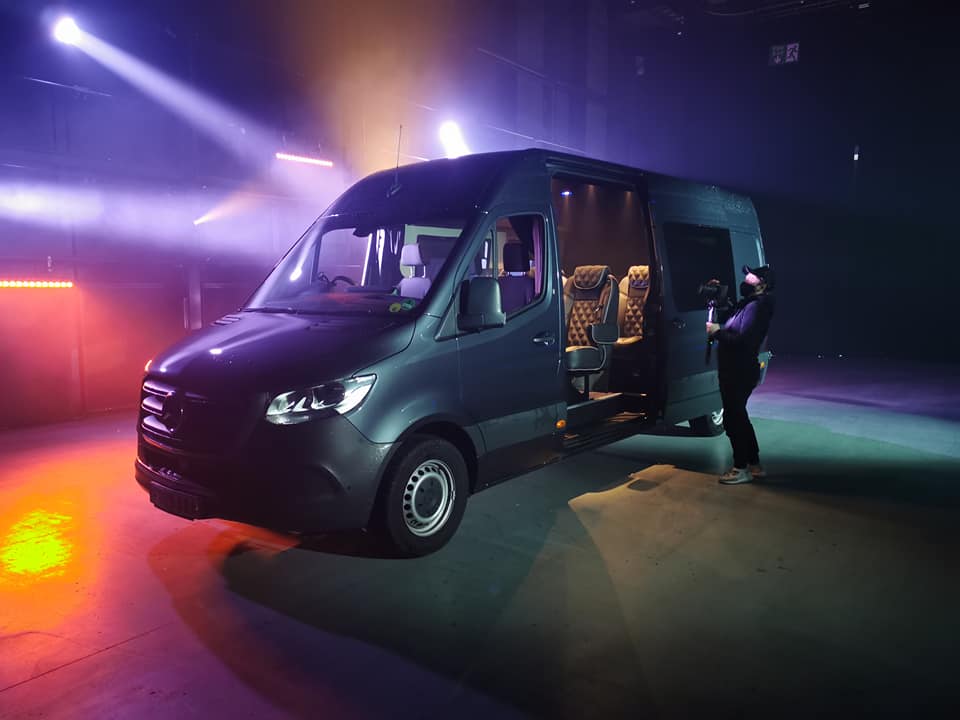 Long & short term premium splitter band, musician tour van hire.